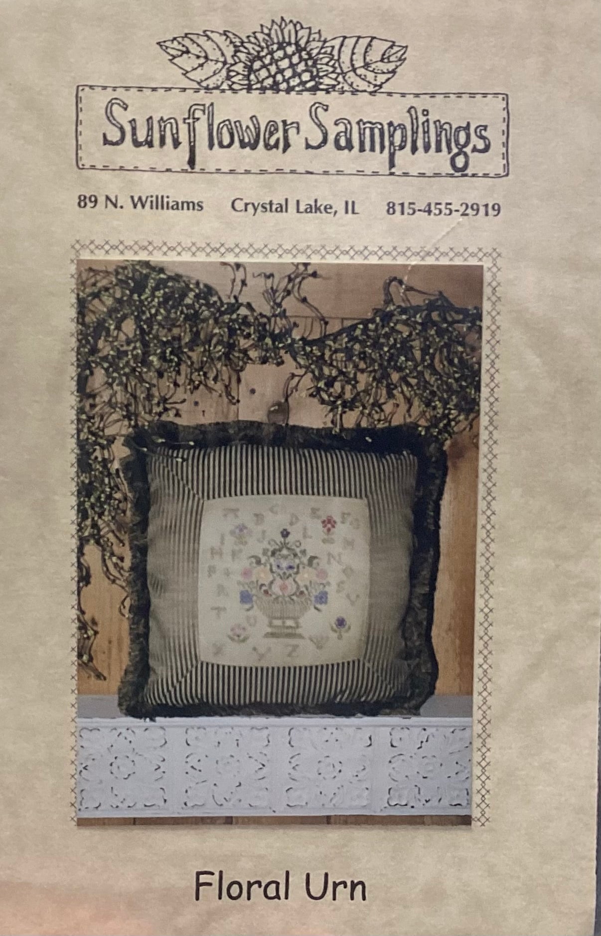 Floral Urn by Sunflower Samplings – HouseOfStitches