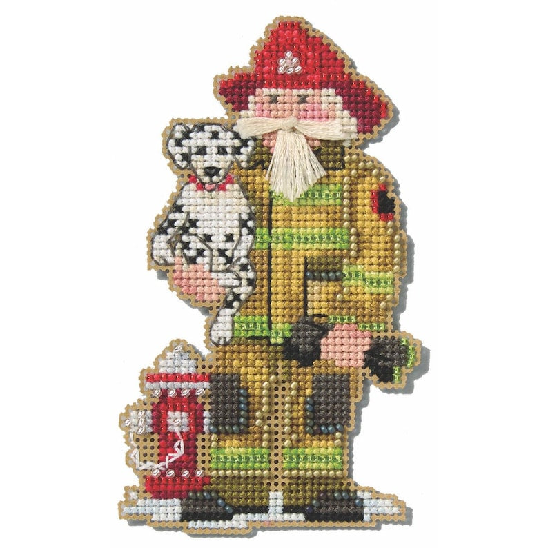 First Responder Santas: Firefighter Santa Kit by MillHill – HouseOfStitches
