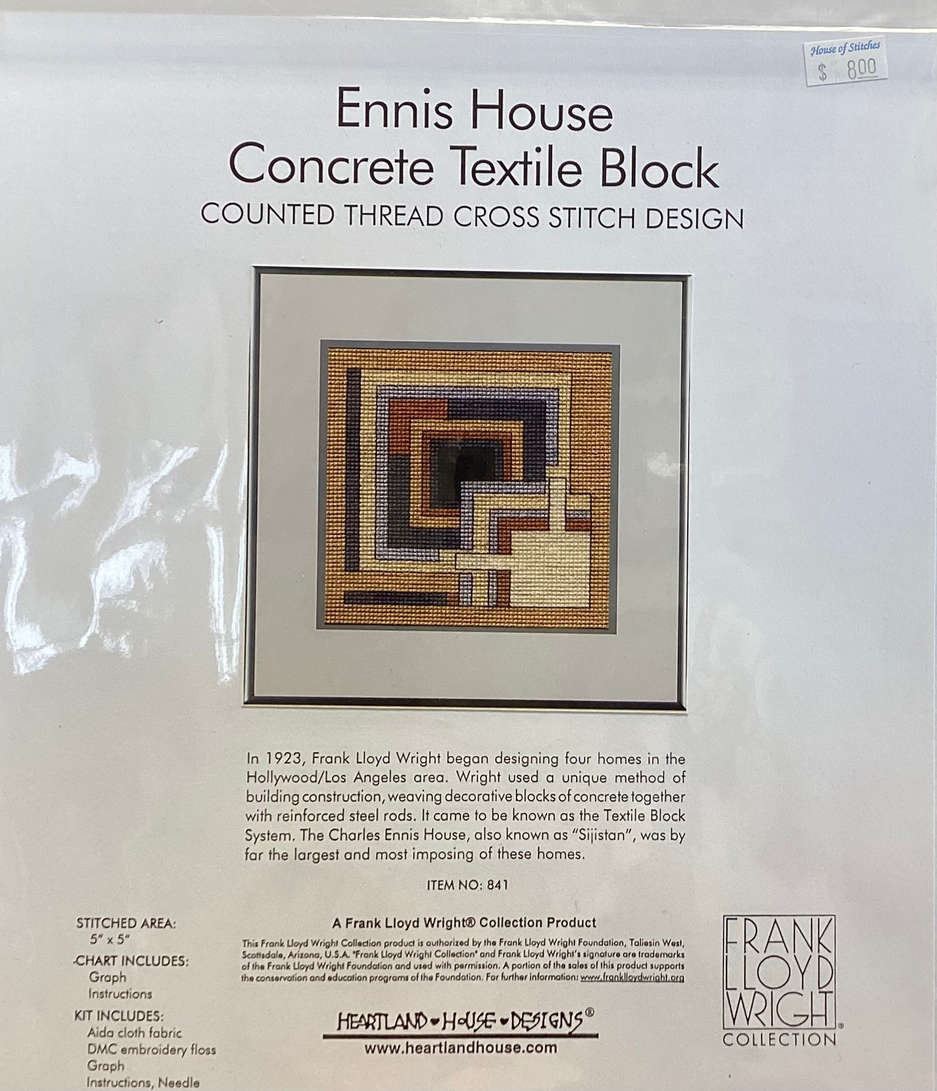 Frank Lloyd Wright Collection: Ennius House Concrete Textile Block by ...