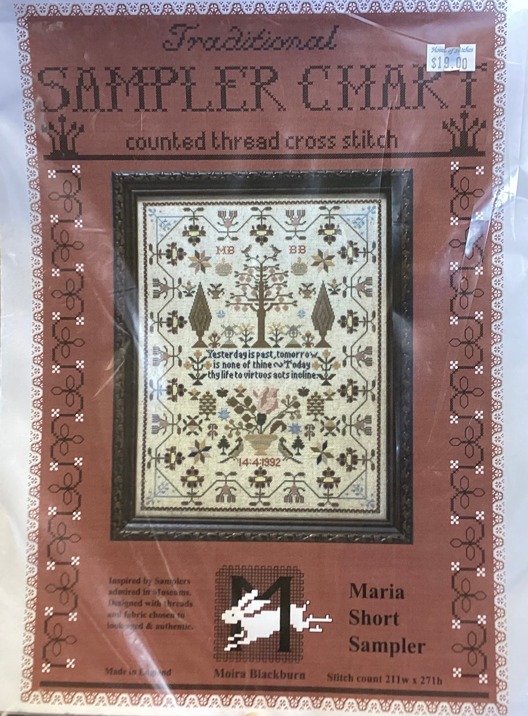 Maria Short Sampler by Moira Blackburn – HouseOfStitches